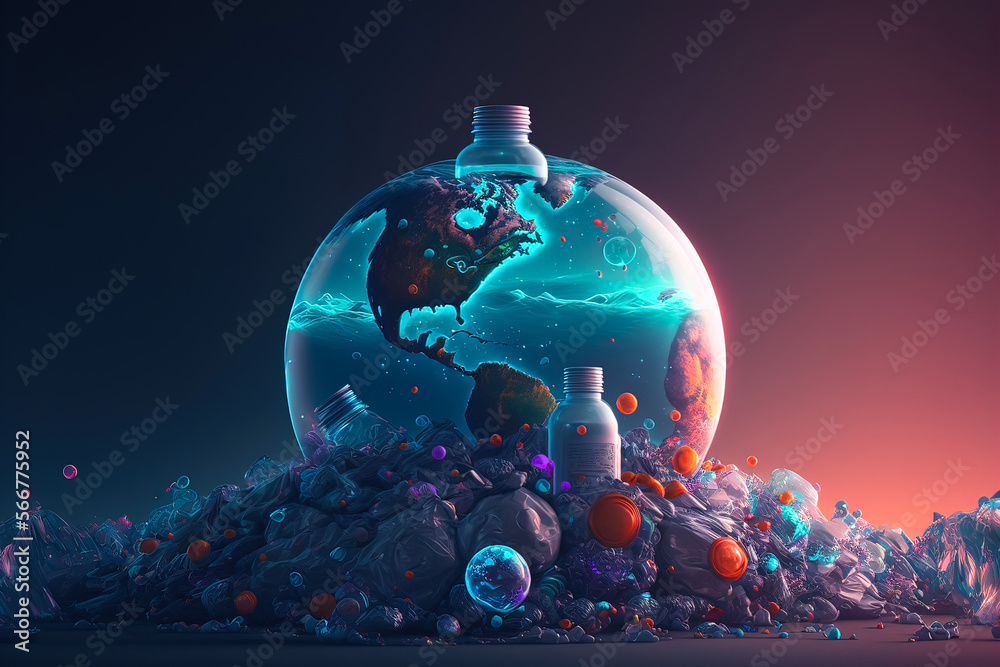 Planet Earth sinking in heavy water pollution with tons of plastic ...