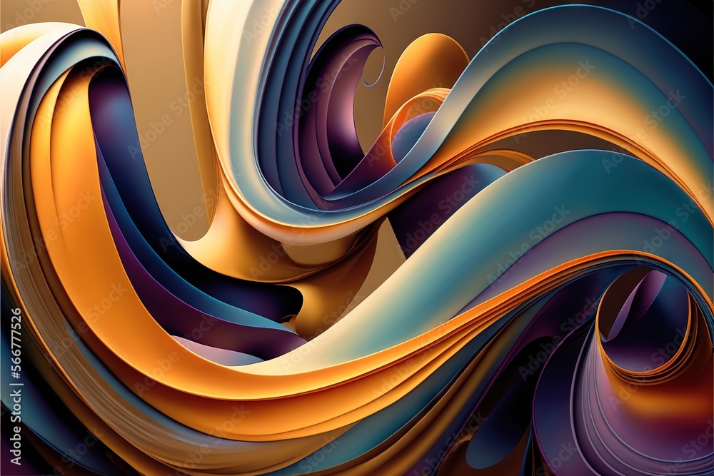 a computer generated image of an abstract wave of colors and shapes in ...