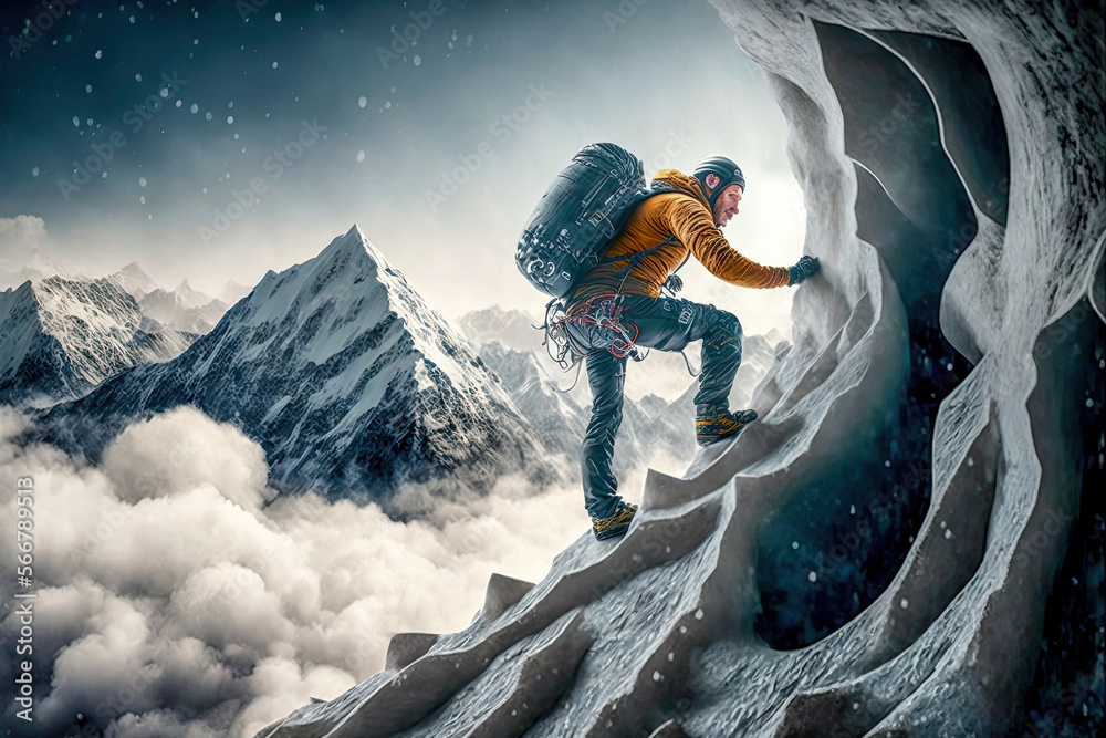 Bergsteiger in den Bergen Alpen Mountain Digital Art Abstrakte ...