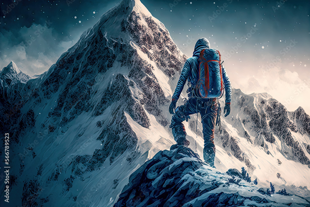 Bergsteiger in den Bergen Alpen Mountain Digital Art Abstrakte ...