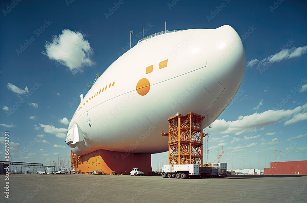 Concept of future cargo airship. Future of air logistics, cargo ...