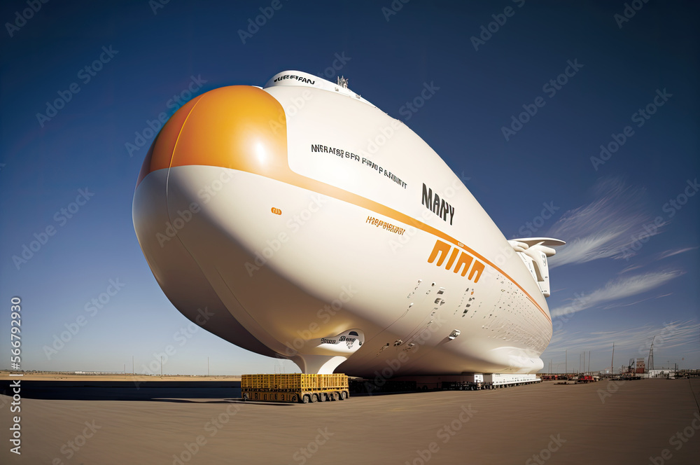 Concept of future cargo airship. Future of air logistics, cargo ...