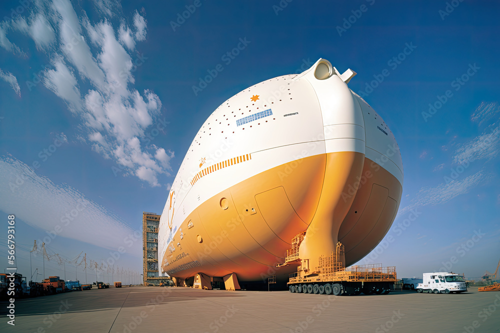 Concept of future cargo airship. Future of air logistics, cargo ...