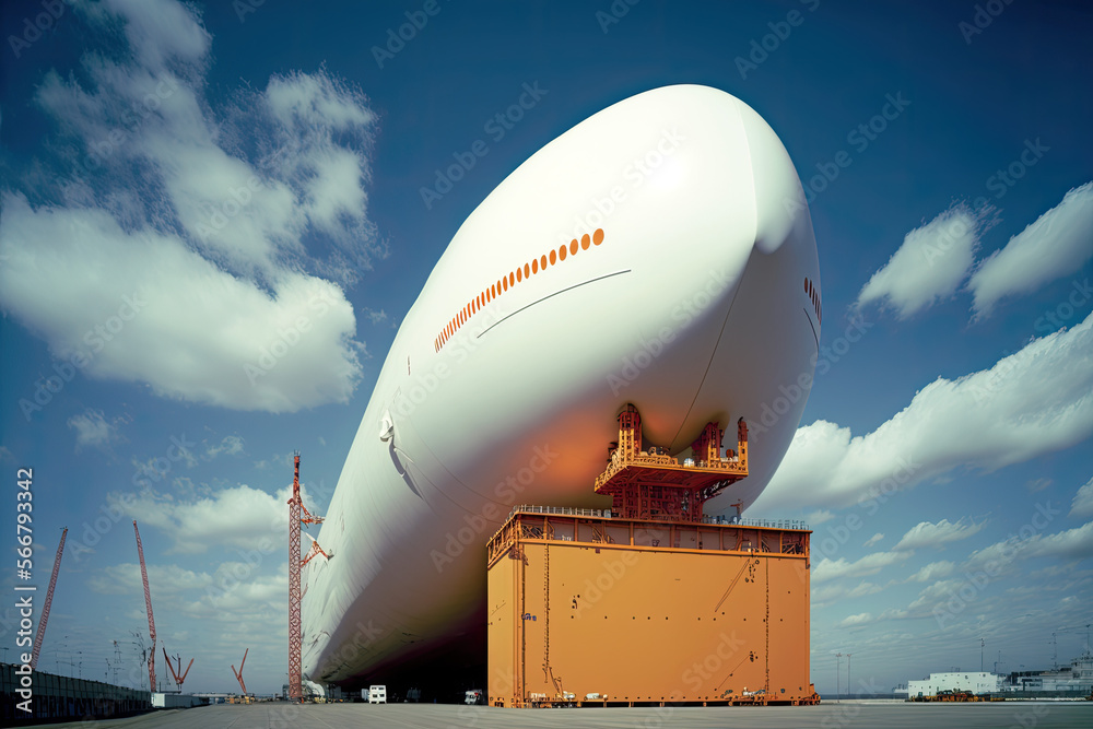 Concept of future cargo airship. Future of air logistics, cargo ...