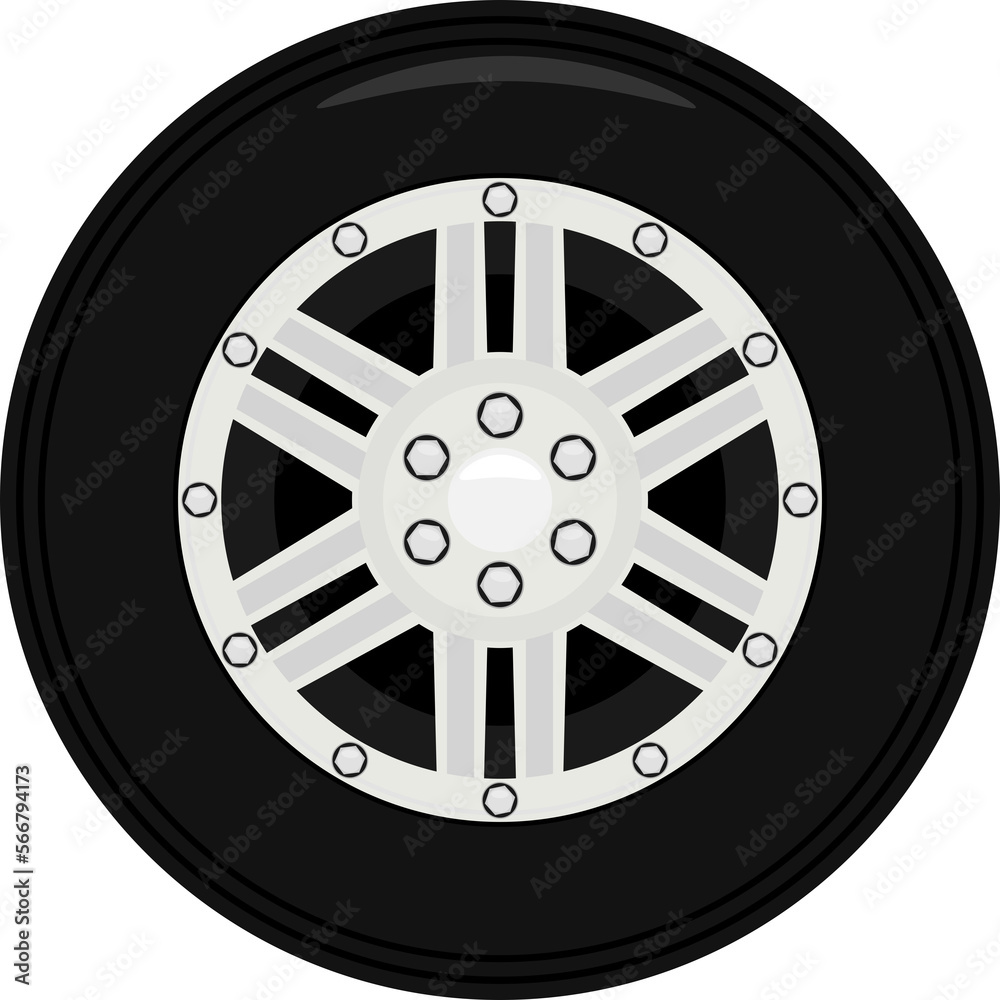 Cartoon wheel of a car. Stock Illustration | Adobe Stock