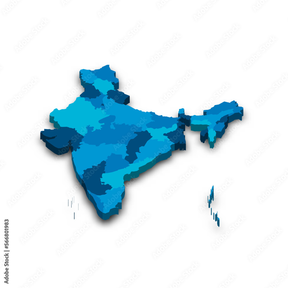 India political map of administrative divisions Stock Vector | Adobe Stock