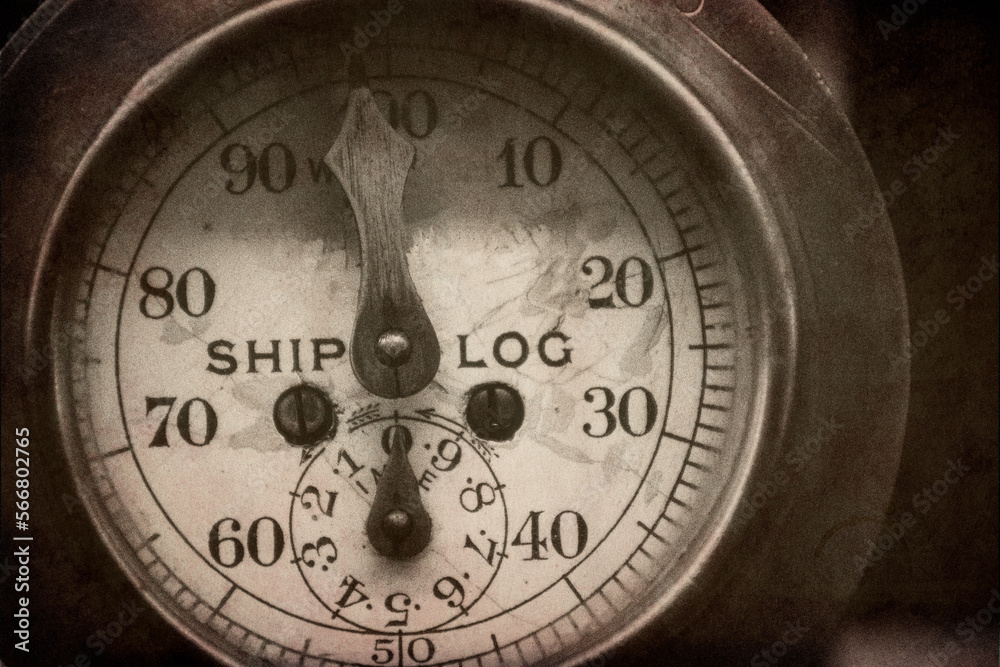 Vintage old marine chronometer, a timepiece that is precise and ...