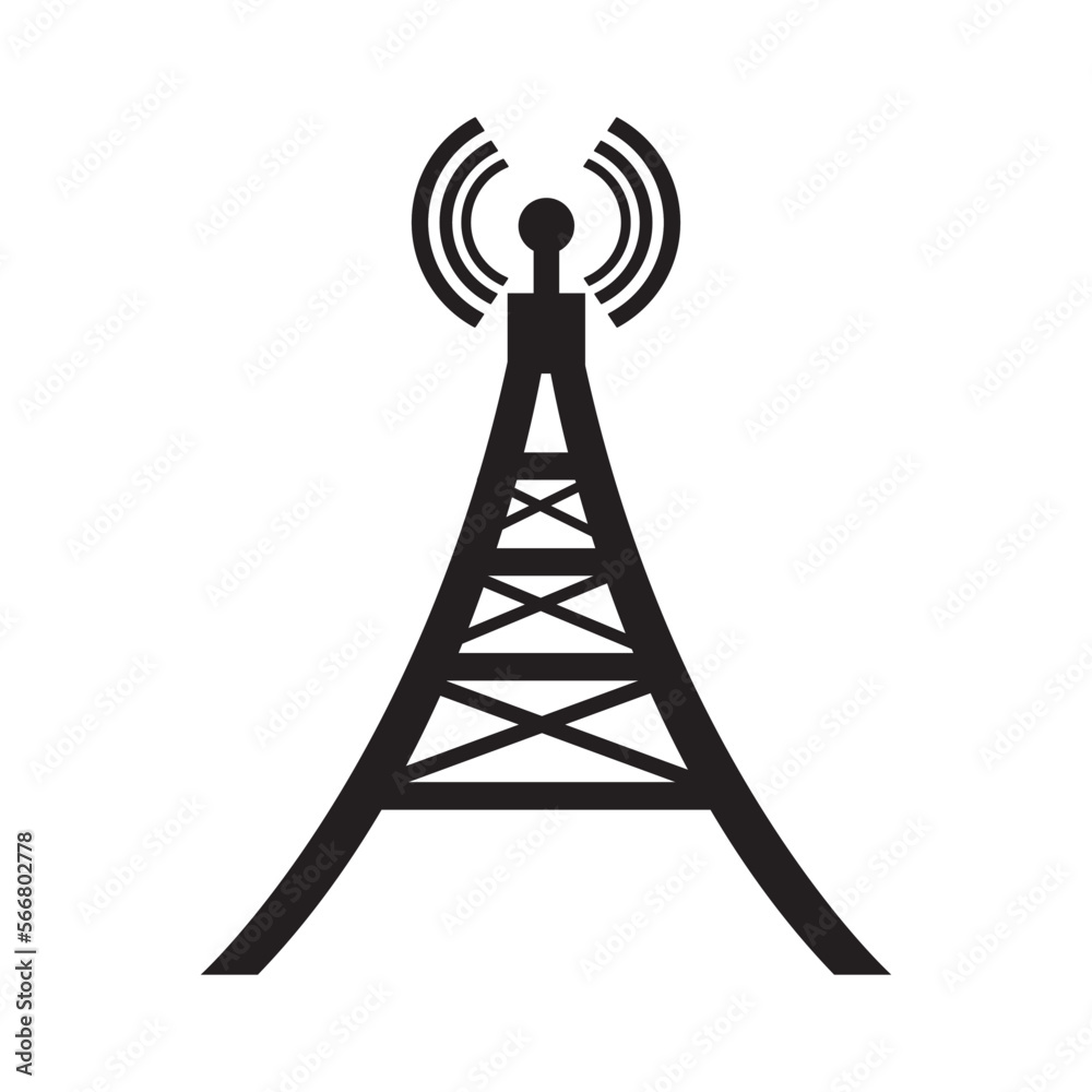 signal towers icon logo vector design template Stock Vector | Adobe Stock
