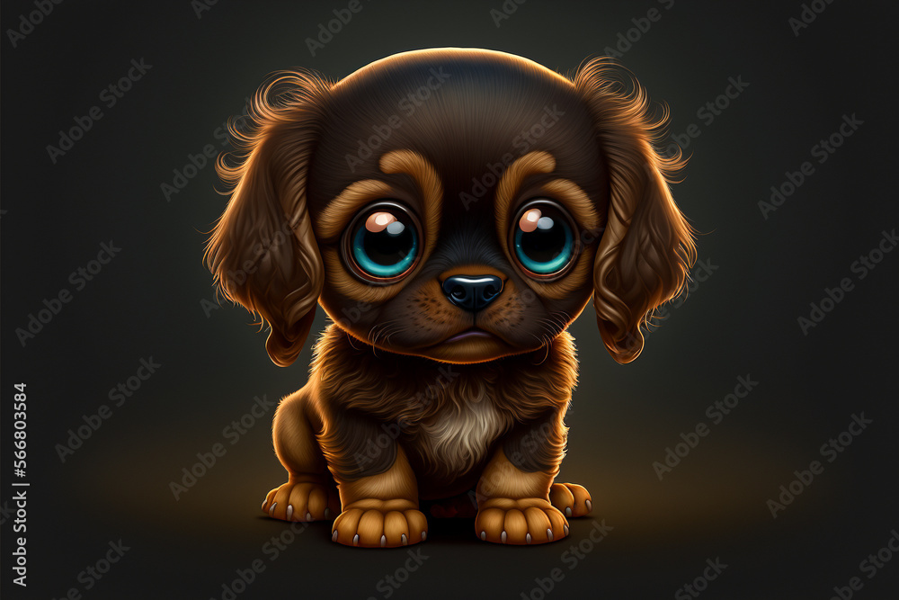 puppy dog, cartoon style, Generative AI Stock Illustration | Adobe Stock