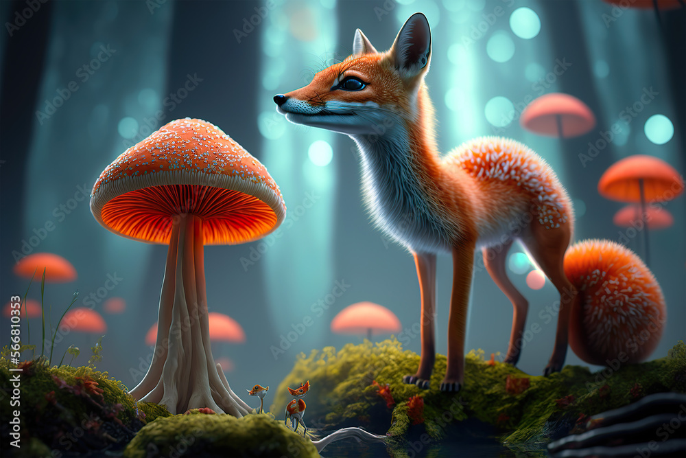 A fairy-tale forest with animals and plants that really fit it. A ...