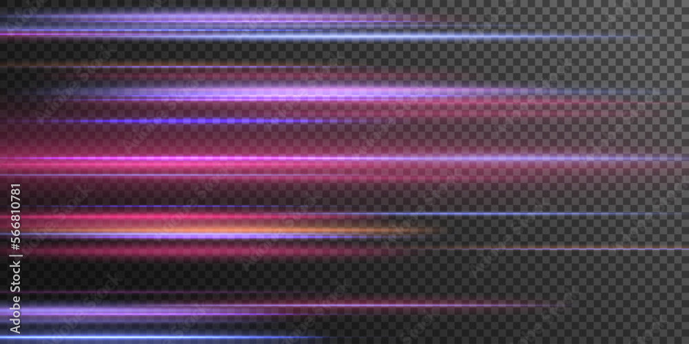 Beautiful glow light flare and spark. Red blue special effect, speed ...