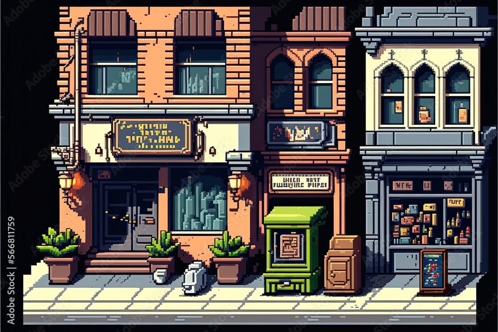 Illustration of indie game assets - 8 bit /16 bit pixel art lookalike ...