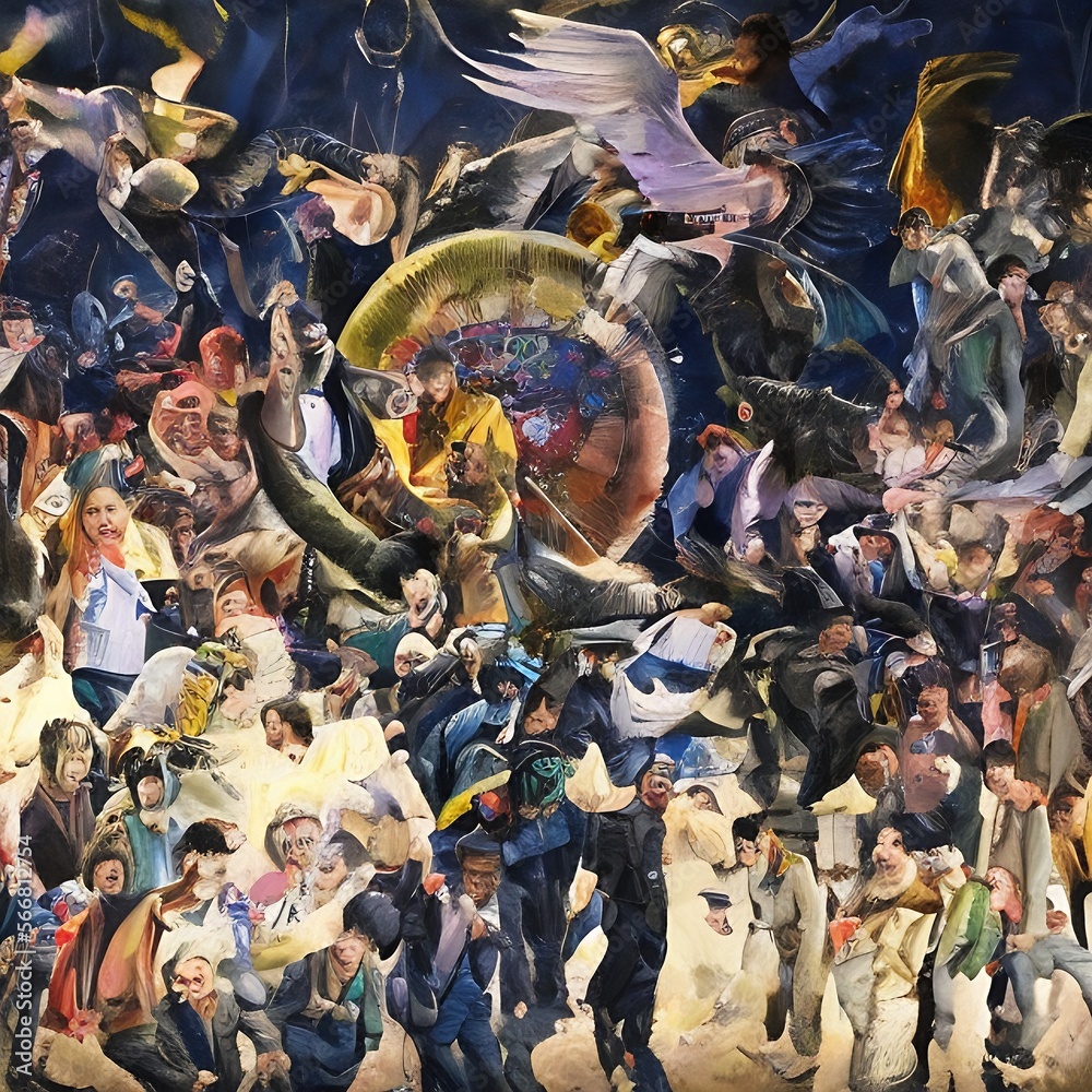 People Crowd Heads with Archangels and other Mythological Creatures and ...