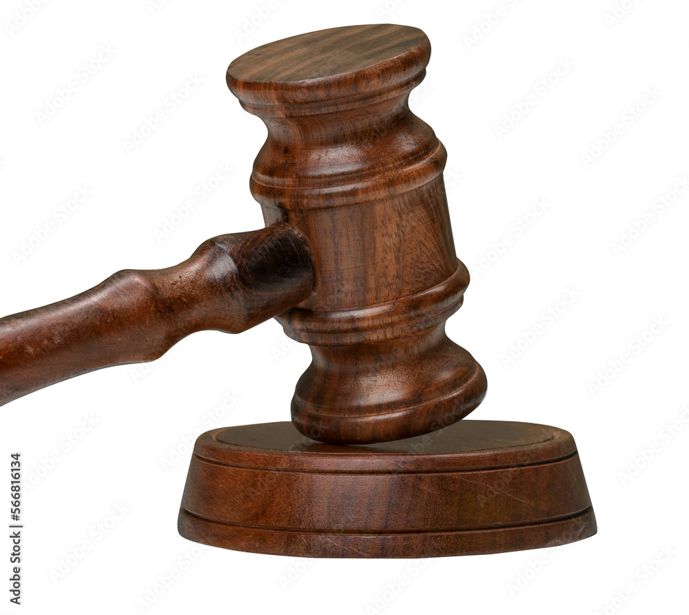 Mazo de madera. Mazo sin fondo. Mazo de madera marrón. Mazo golpeando ...