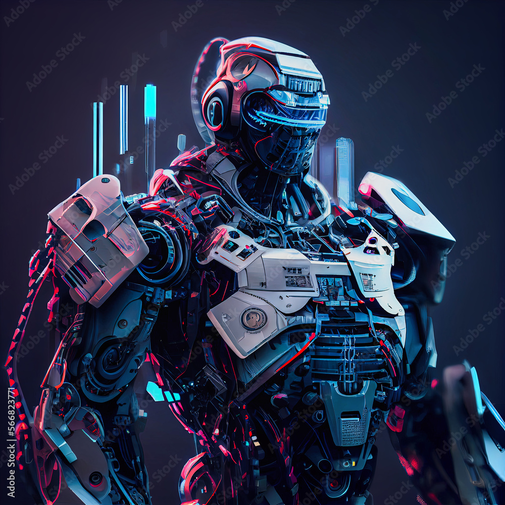 artificial intelligence robot engineer. robot of the future. AI ...