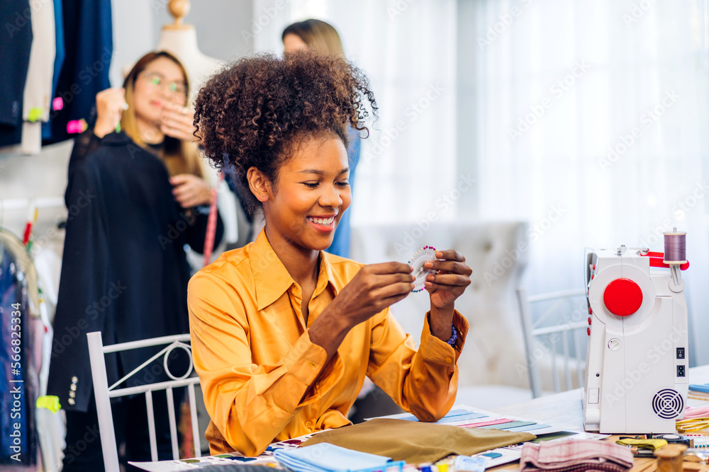 Portrait of young african american woman and young girl fashion ...