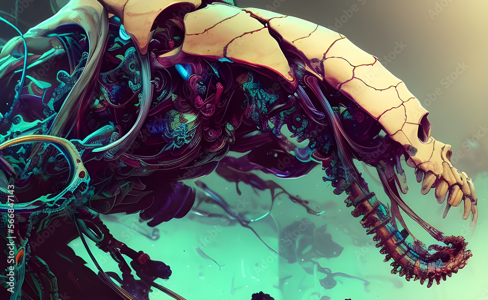 monstruos bug skull original ai generated graffiti Stock Illustration ...