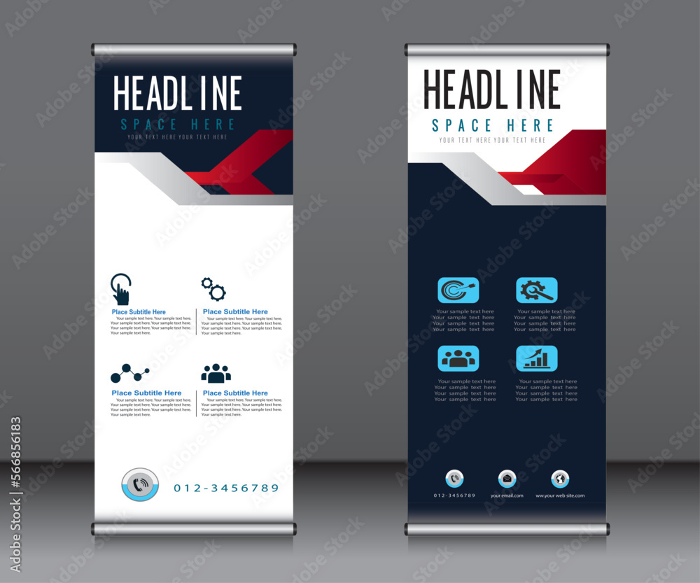 Roll up banner template design,banner layout, advertisement, pull up ...