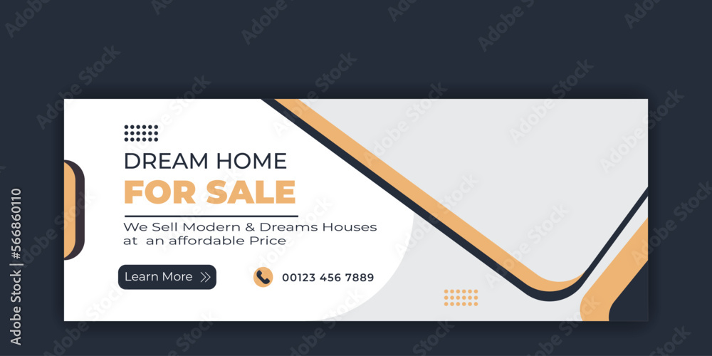 Real estate Facebook banner Background Design Stock Vector | Adobe Stock