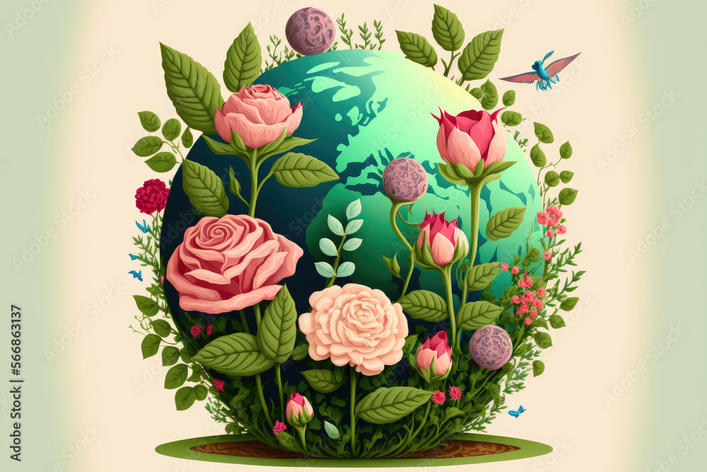 Concept of World Environment Day or Earth Day. Save the Earth, green ...