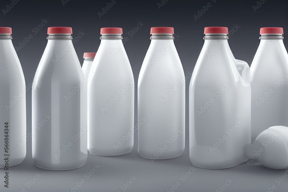 Gallon of Whole Milk with Red Plastic Cap Isolated on White Background ...
