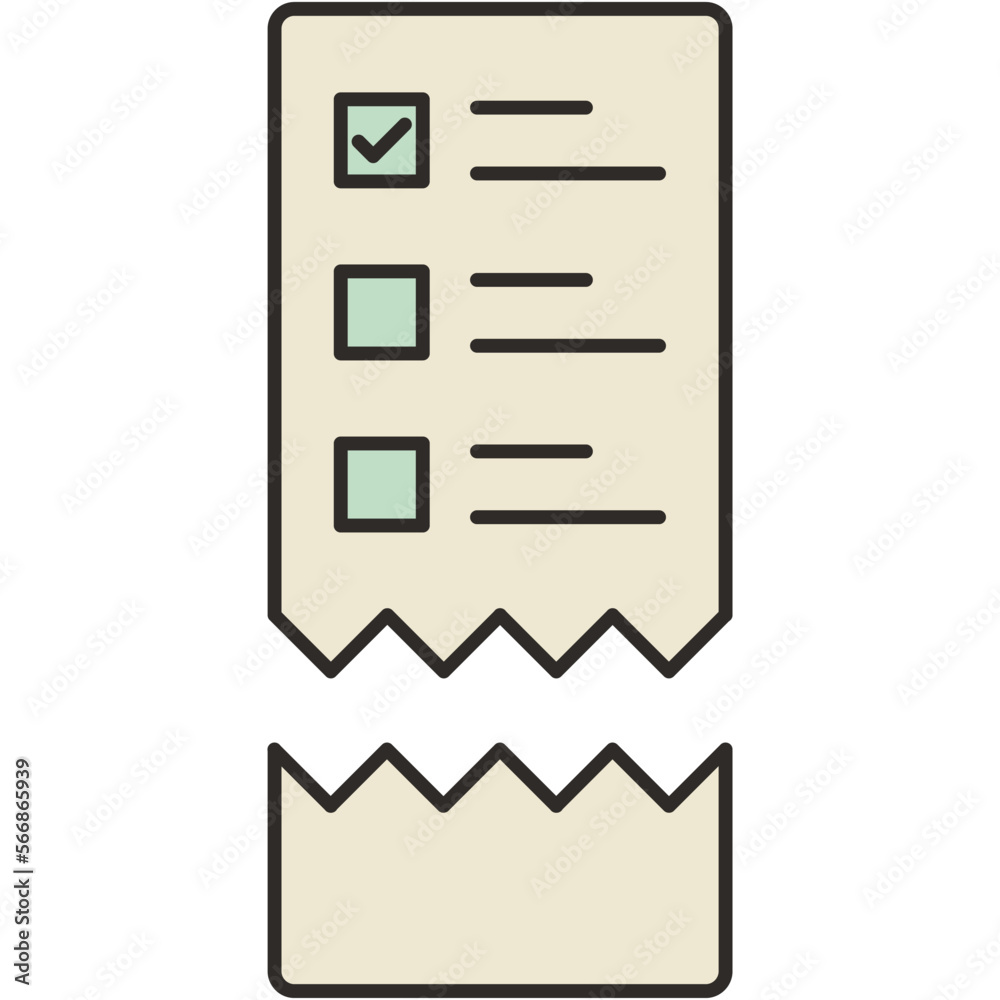 Identify tear-off checklist icon vector on white Stock Vector | Adobe Stock