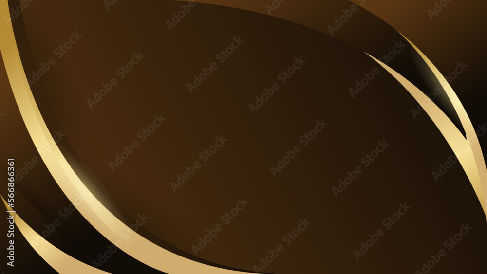 Modern luxury banner web template design golden wave shapes and gold ...
