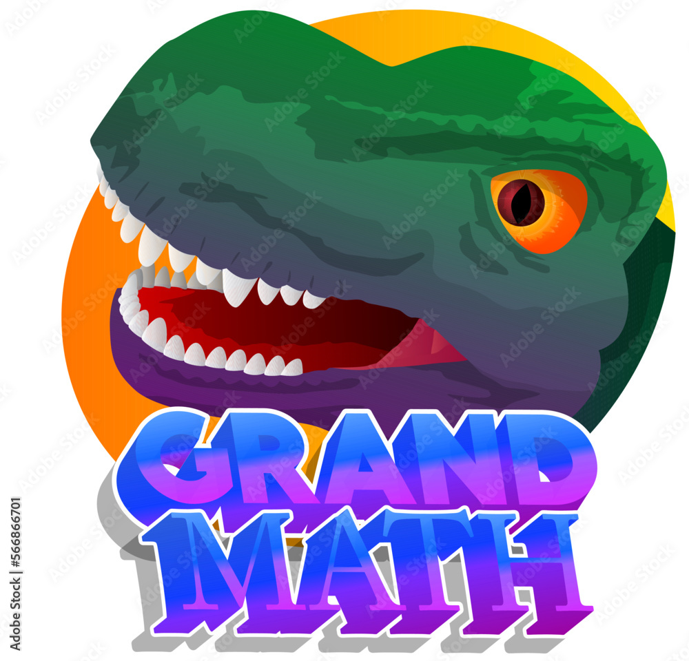 Dinosaur with saying Grand Math word. Tyrannosaurus Rex with thoughts ...