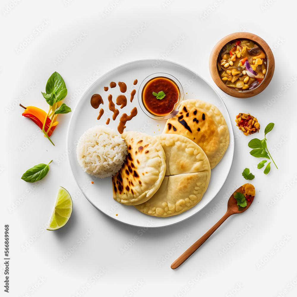Pupusas on white background food photography. High-quality images ...