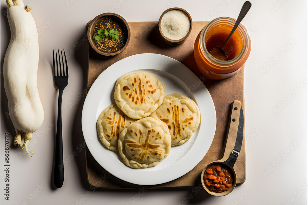 Pupusas on white background food photography. High-quality images ...