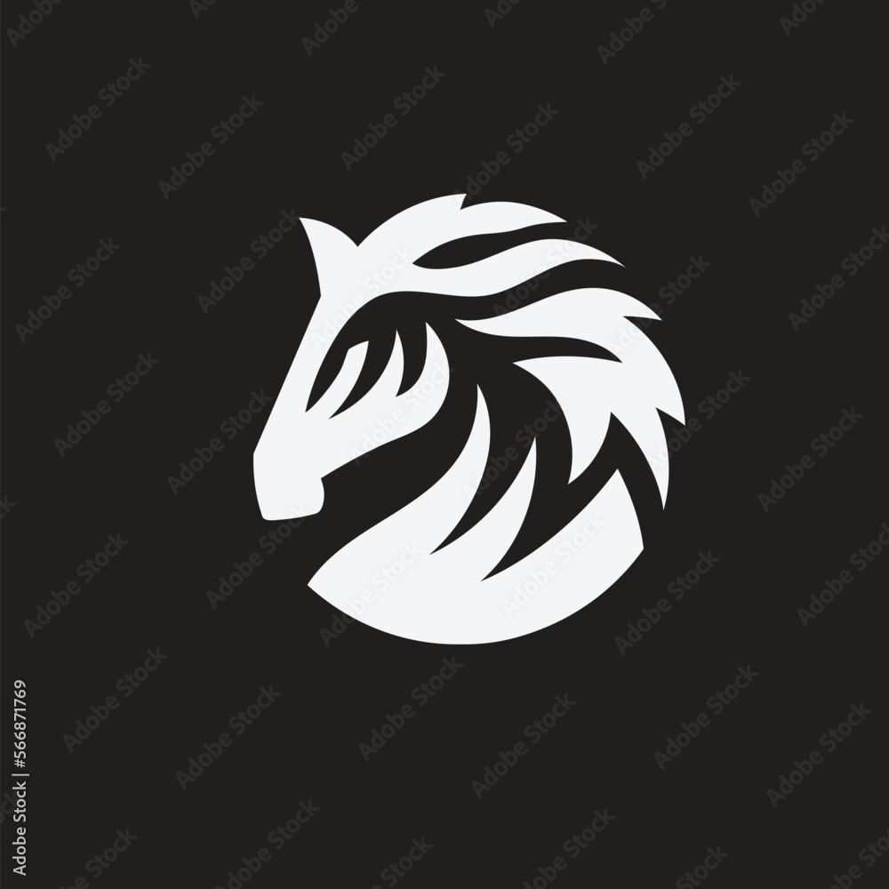 horse head symbol with in circular style Stock Vector | Adobe Stock