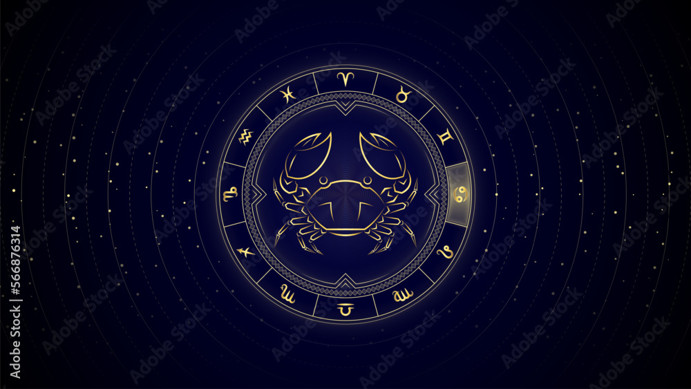 Crab Cancer Zodiac Sign, Wheel of Twelve Symbol, Horoscope and ...