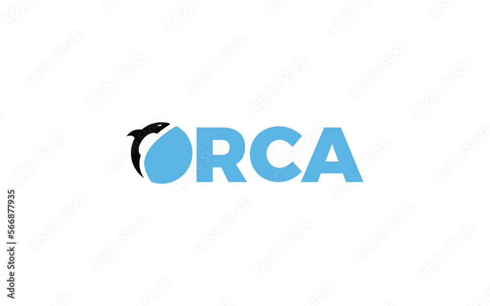 Word mark logo icon formed orca whale in letter o Stock Vector | Adobe ...