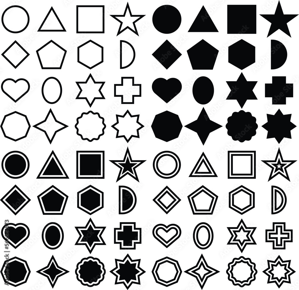 Basic geometric shapes element Stock Vector | Adobe Stock