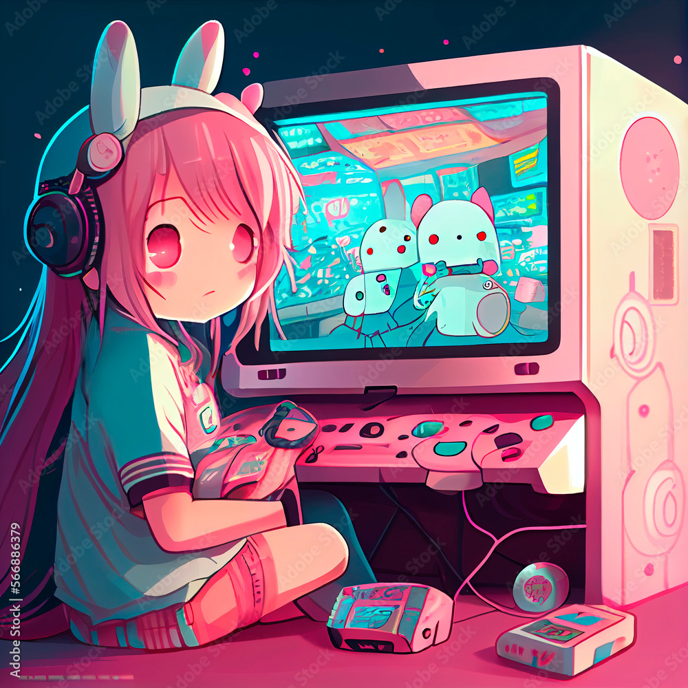 anime gamer and the excitement of playing by winning the game ...