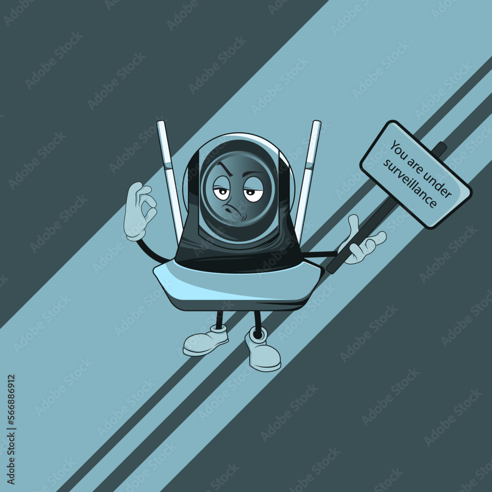 CCTV Cartoon Characters with face expression Stock Vector | Adobe Stock