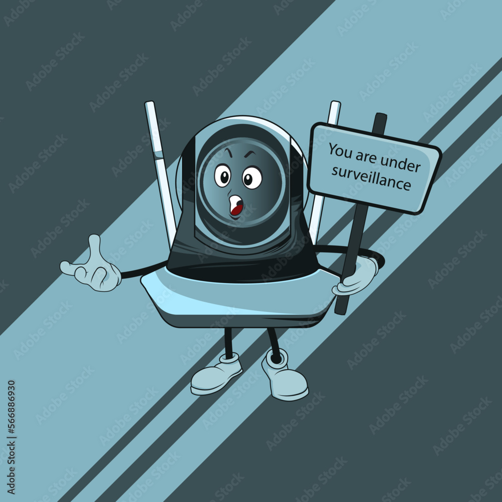 CCTV Cartoon Characters with face expression Stock Vector | Adobe Stock
