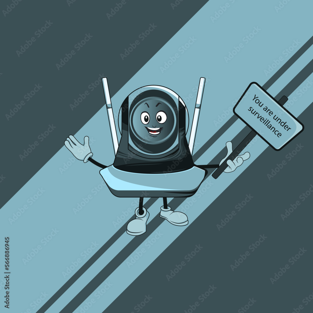 CCTV Cartoon Characters with face expression Stock Vector | Adobe Stock