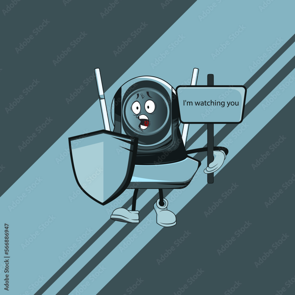 CCTV Cartoon Characters with face expression Stock Vector | Adobe Stock