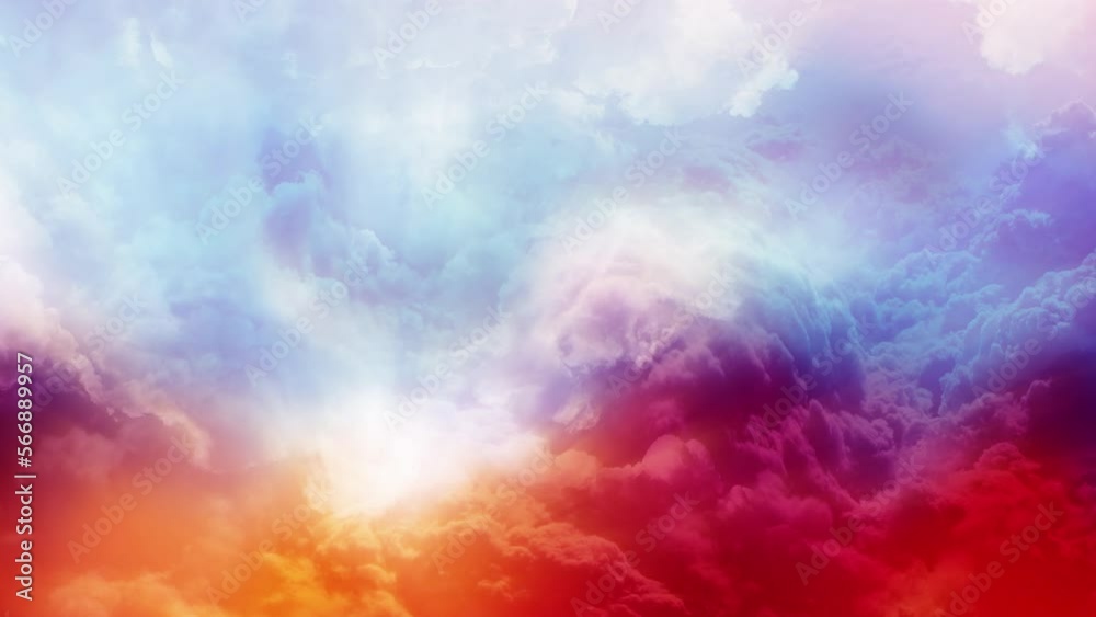 Rainbow color sky and clouds animation, Multi color sky and clouds ...