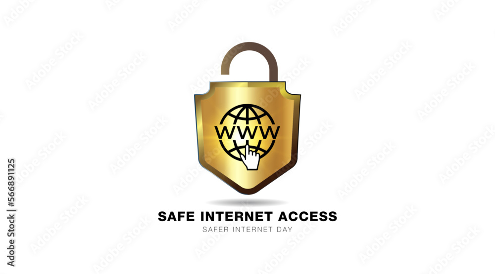 Safe internet access concept for Safer internet day. International ...