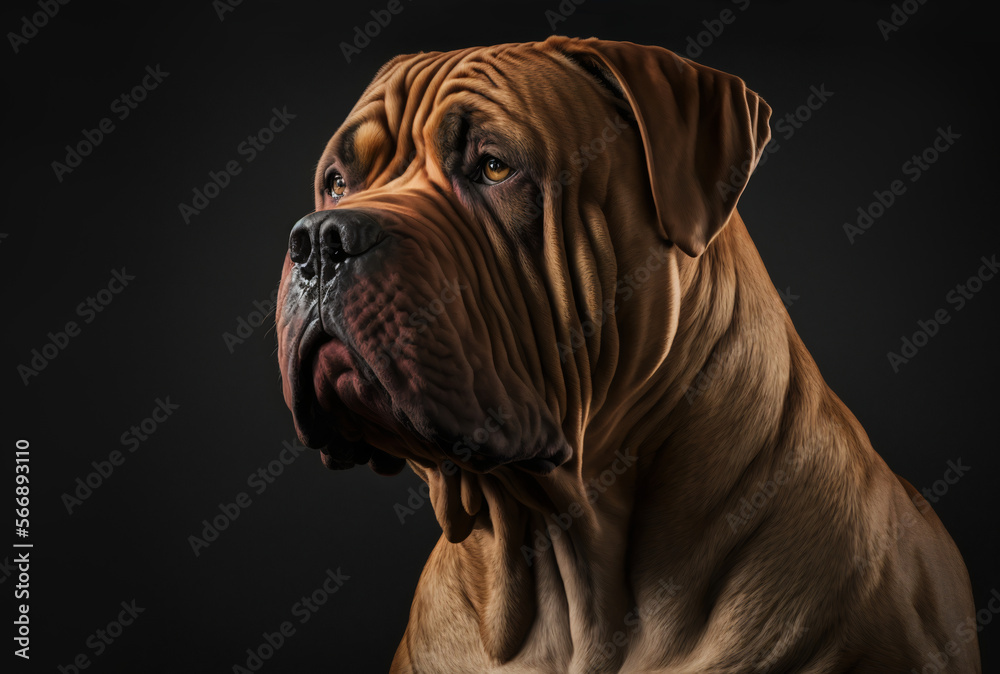 Neapolitan Mastiff beautiful portrait. Big mastiff dog isolated on ...