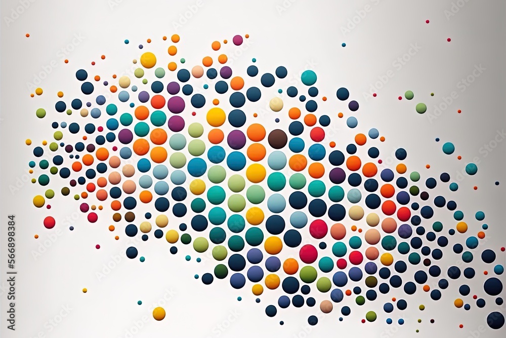 Generative AI data visualization with multiple colorful circles ...