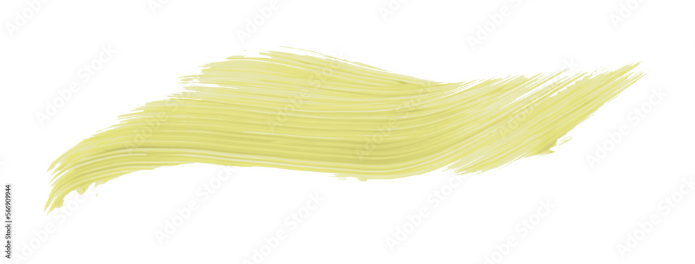 Pale yellow brush isolated on transparent background. Yellow brush ...