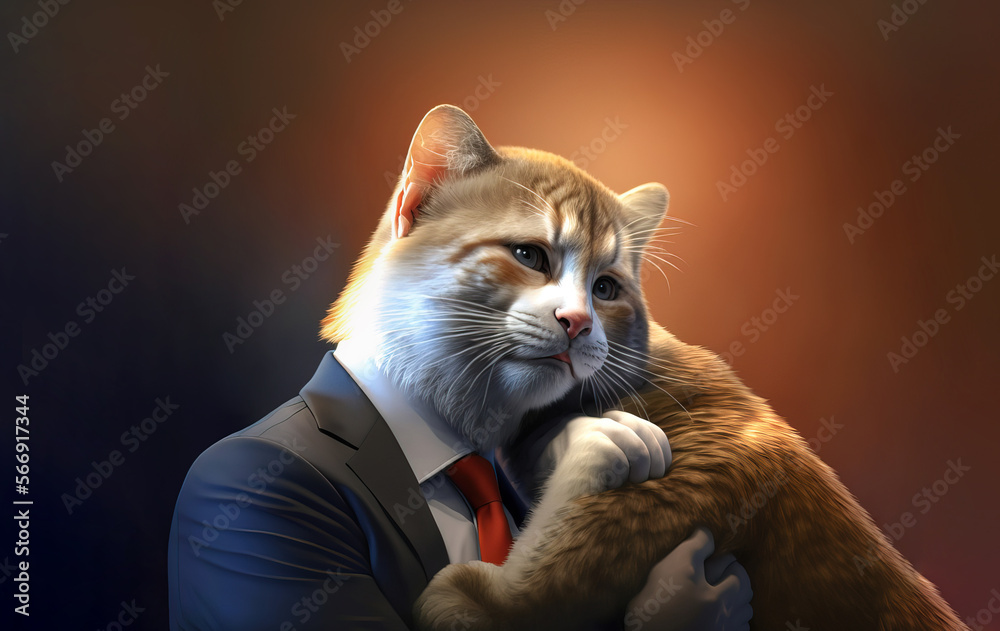 Feline Friends in Tuxedos Share a Heartwarming Hug on an Eye-catching ...