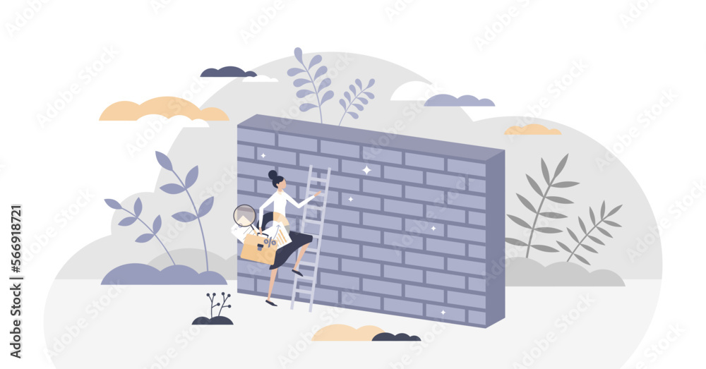 Overcoming obstacles or problem with business persistence tiny person ...