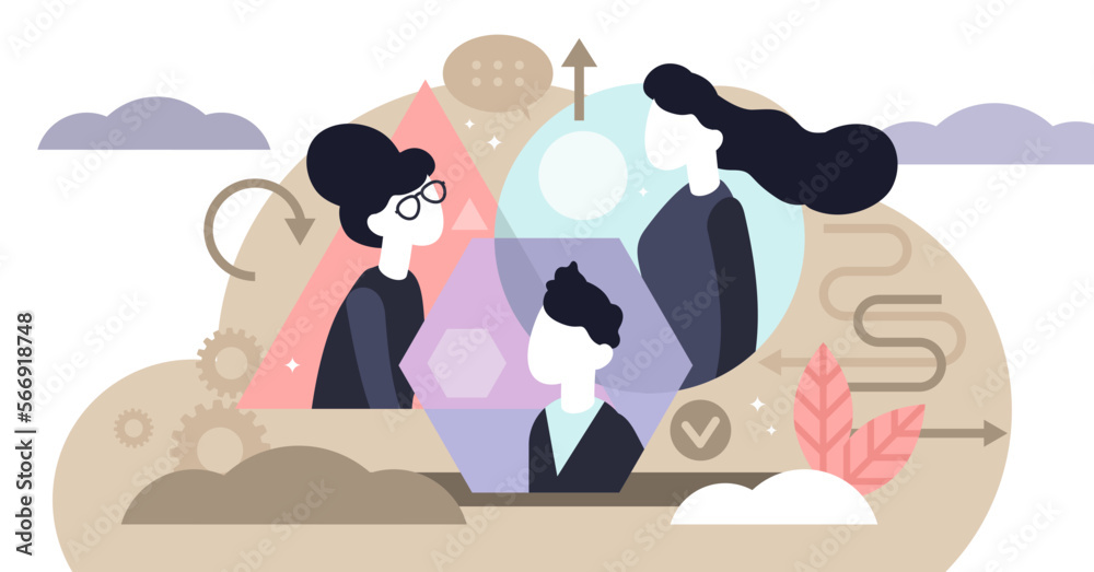 Personality types illustration, transparent background. Flat tiny ...