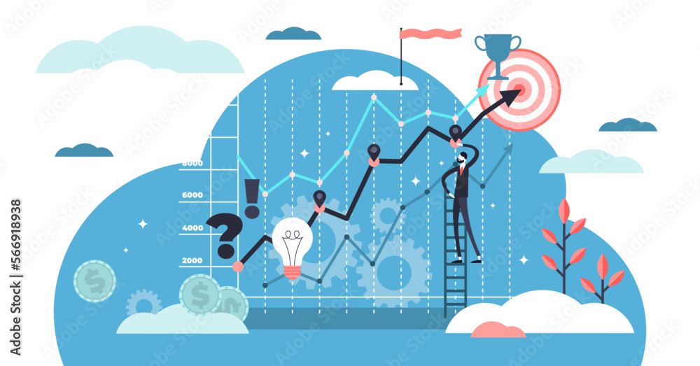 Strategy illustration, transparent background. Flat tiny development ...