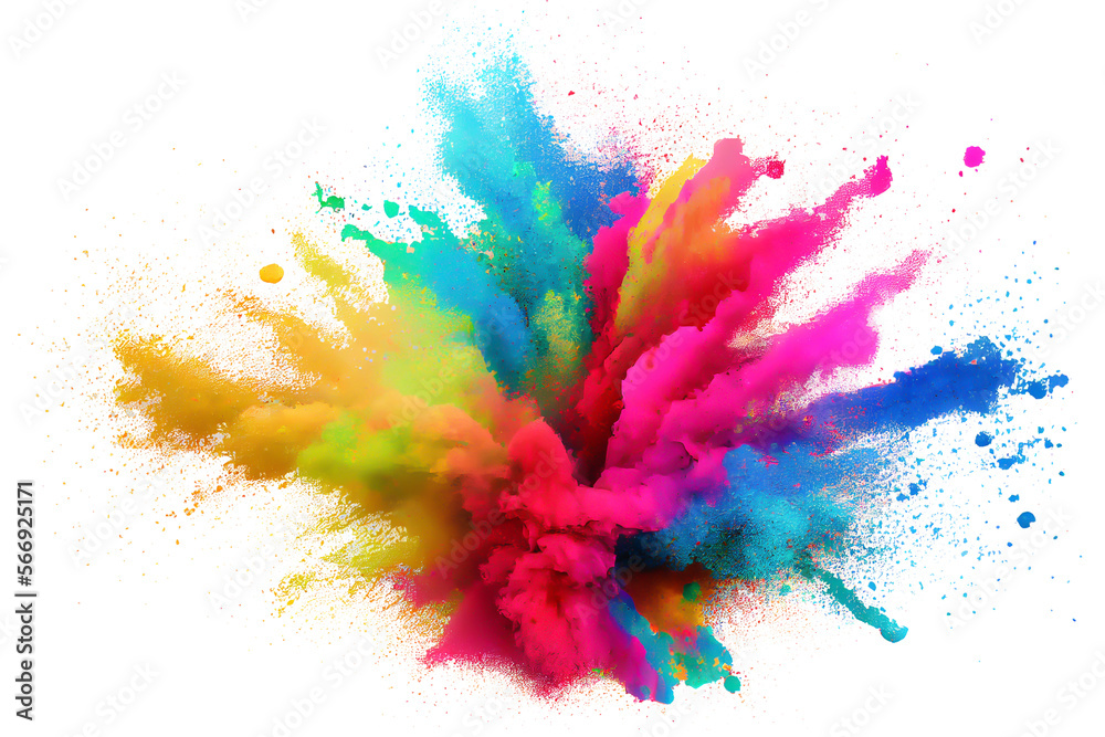 Colorful rainbow holi paint splash, color powder explosion, AI generated image Stock ...