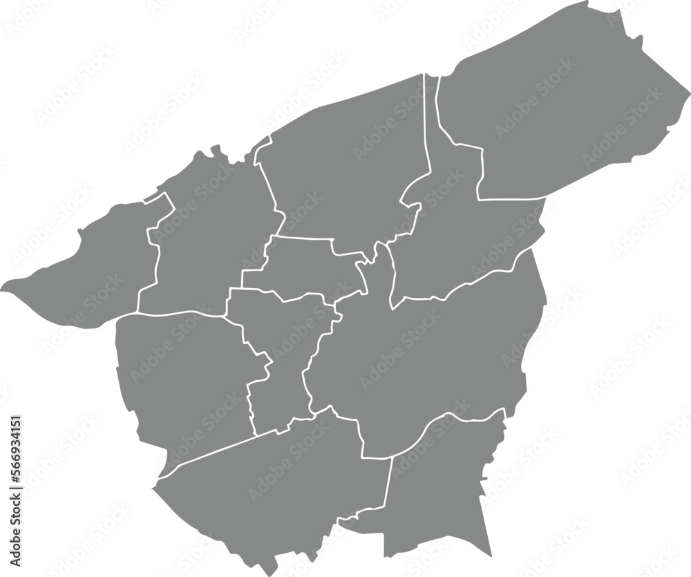 Gray flat blank vector administrative map of BOCHOLT, GERMANY with ...